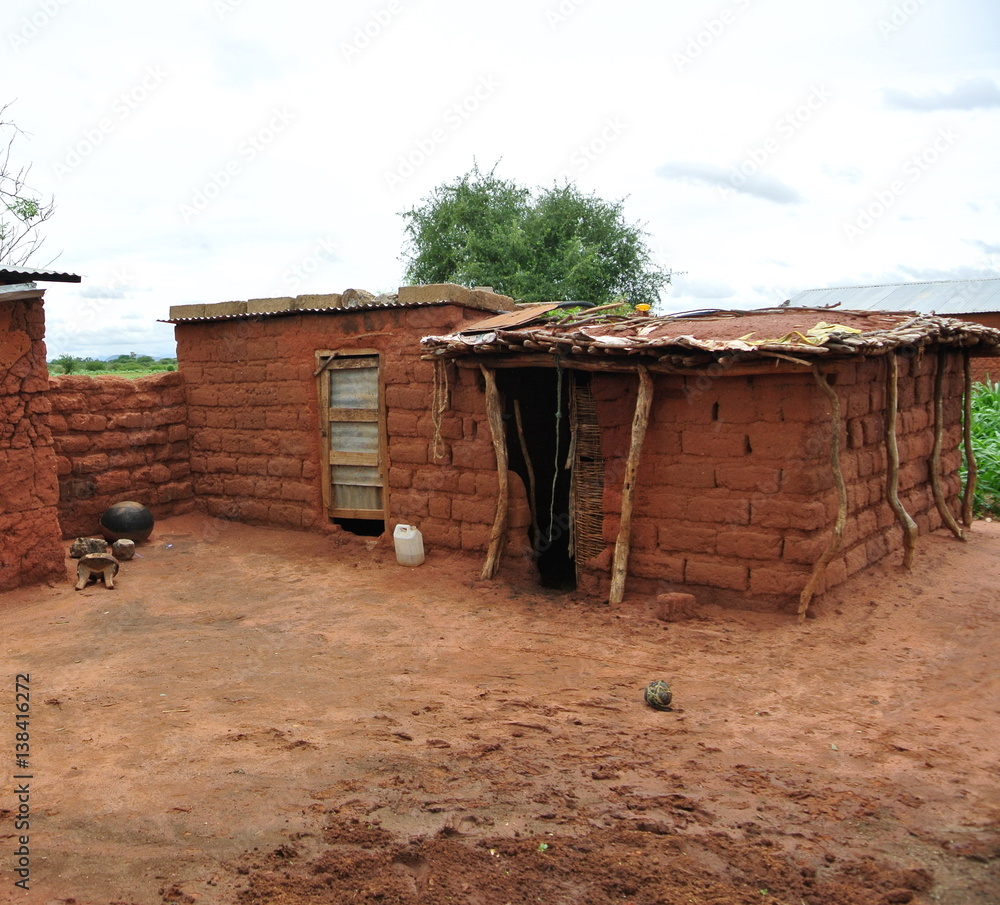 African Mud Brick House in Tanzania Stock Photo | Adobe Stock