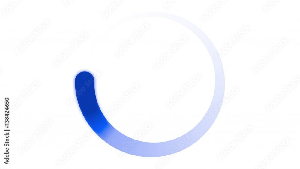 A loader - spinner animation: a rotating blue tail with a glowing edge ...