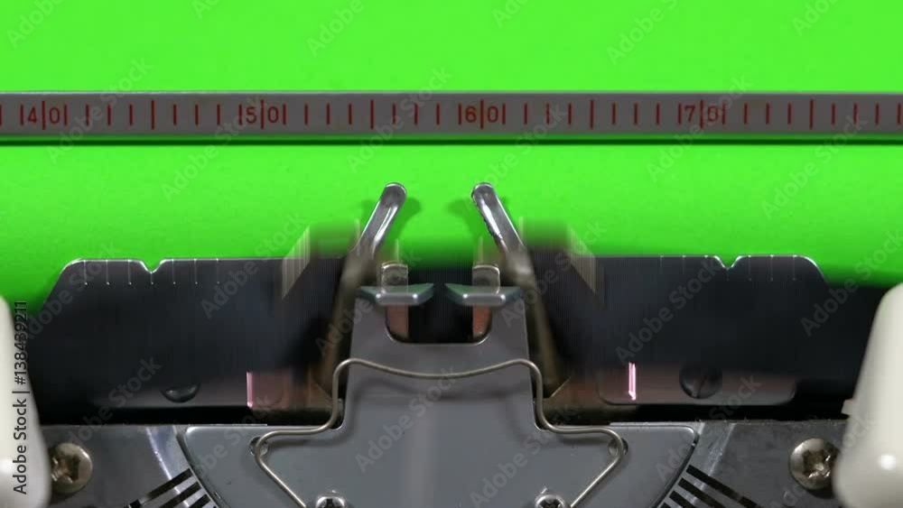 Typewriter with green screen, with carriage return at end. Stock Video ...