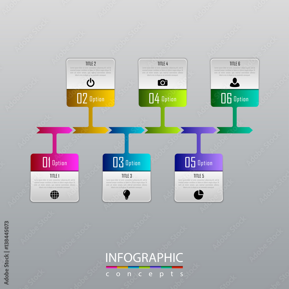 Infographic business concept with 6 options, parts, steps. Vector ...