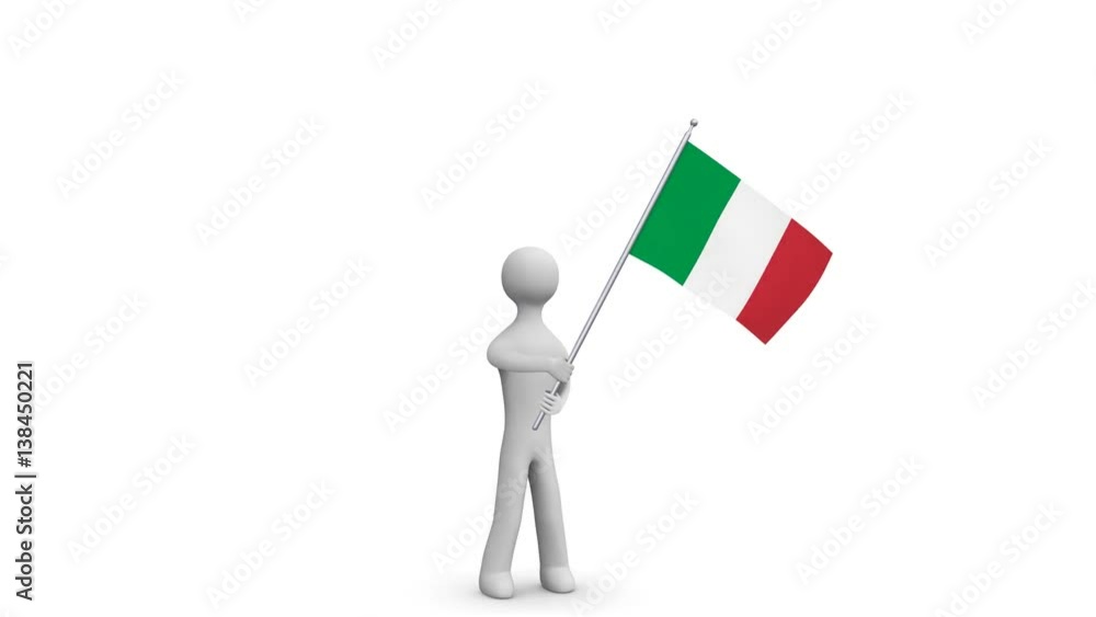Italy waving flag. 3d Man holding and waving Italian flag on ...