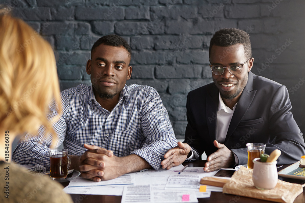 Recruitment and human resources concept. Two confident and stylish ...