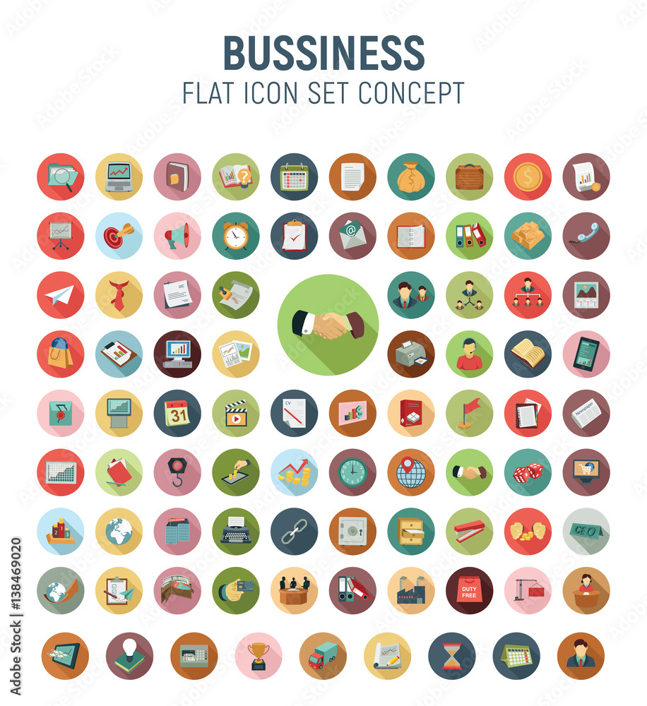 Business flat icon concept Stock Vector | Adobe Stock