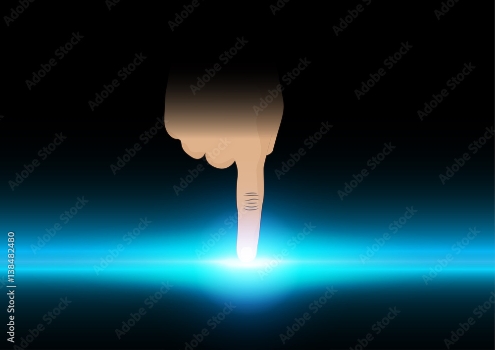 Touch the light vector technology background Stock Vector | Adobe Stock