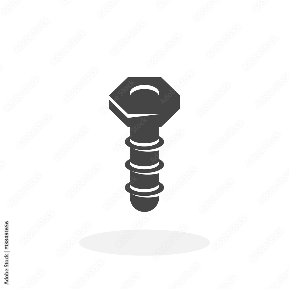 Screw Icon. Bolt vector logo on white background Stock Vector | Adobe Stock