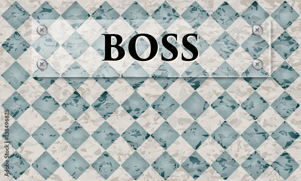 Abstract background with marble pattern and glass panel with the word ...