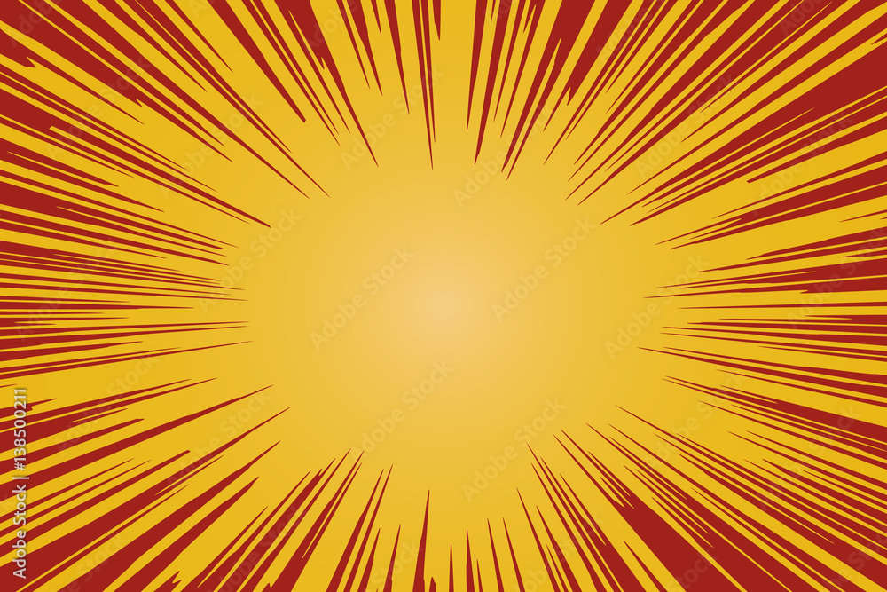 Radial background with comic book speed lines. Vector illustration ...