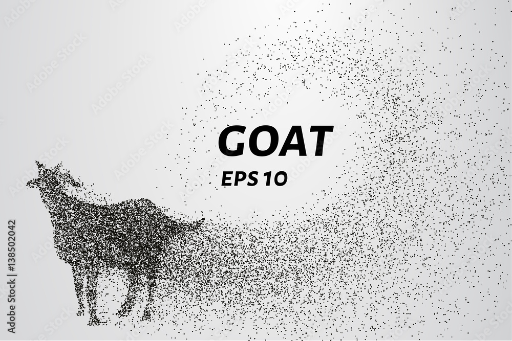 Goat of the particles. The goat consists of circles and points. Vector ...