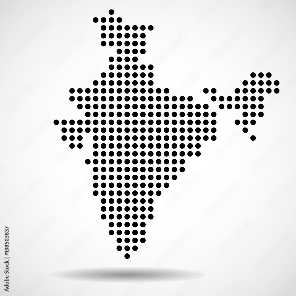 Abstract map of India from round dots Stock Vector | Adobe Stock