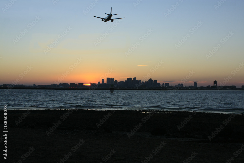 Night Flight: The airliner is approaching Boston's Logan International ...