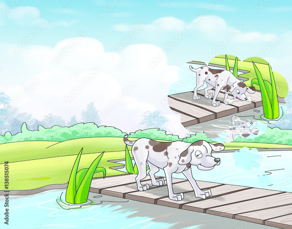 Greedy dog Stock Illustration | Adobe Stock