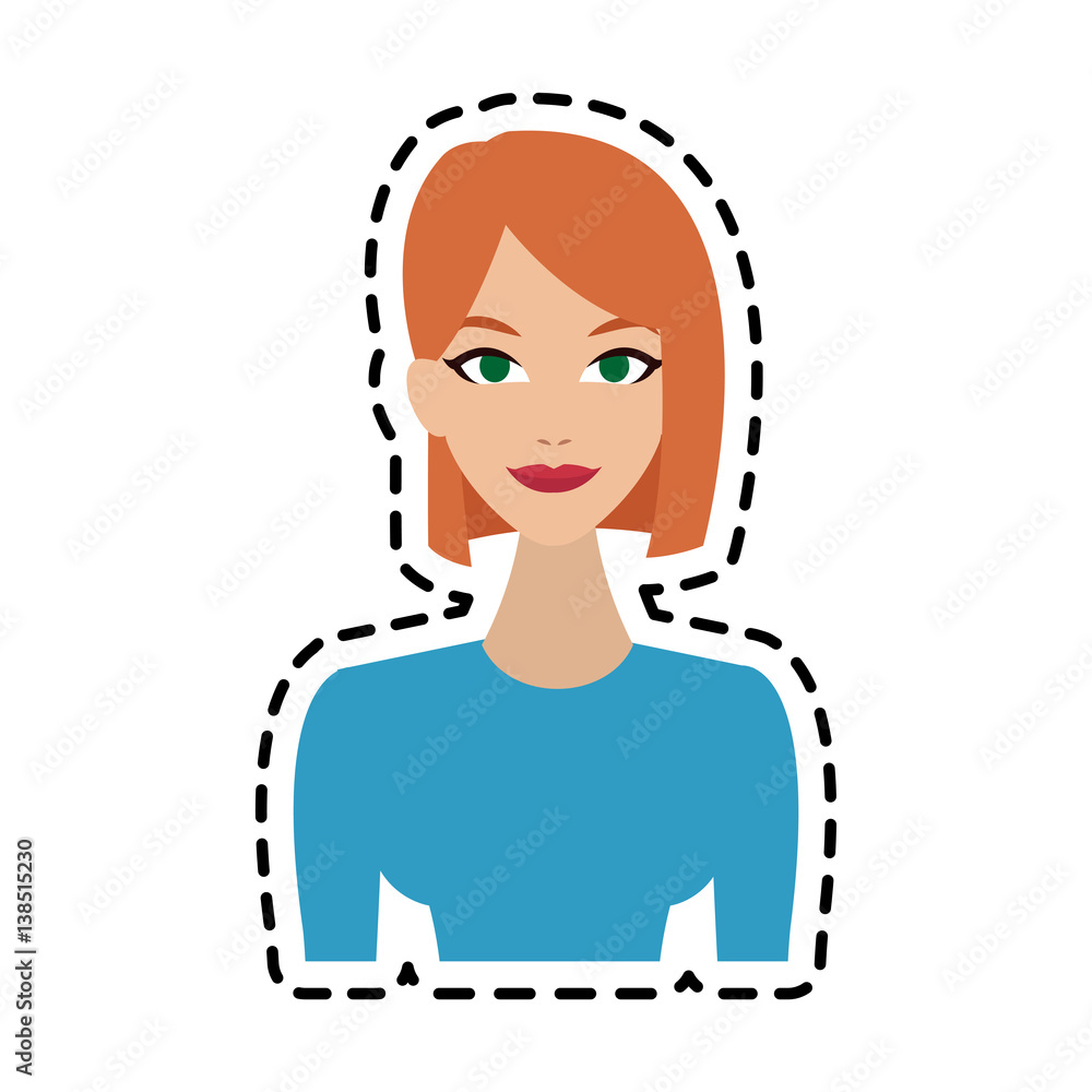 happy young red head woman icon image vector illustration design Stock ...