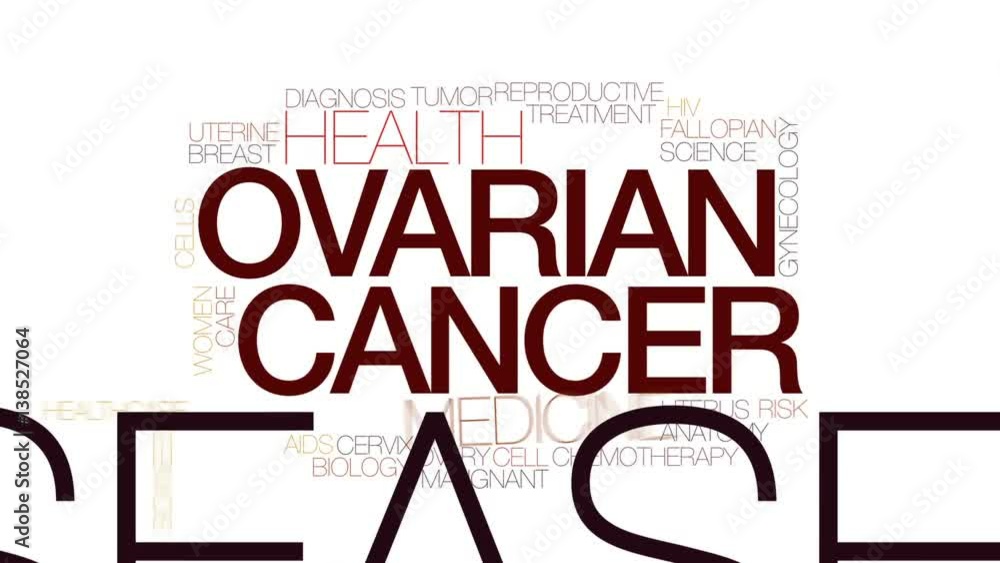 Ovarian cancer animated word cloud, text design animation. Kinetic ...
