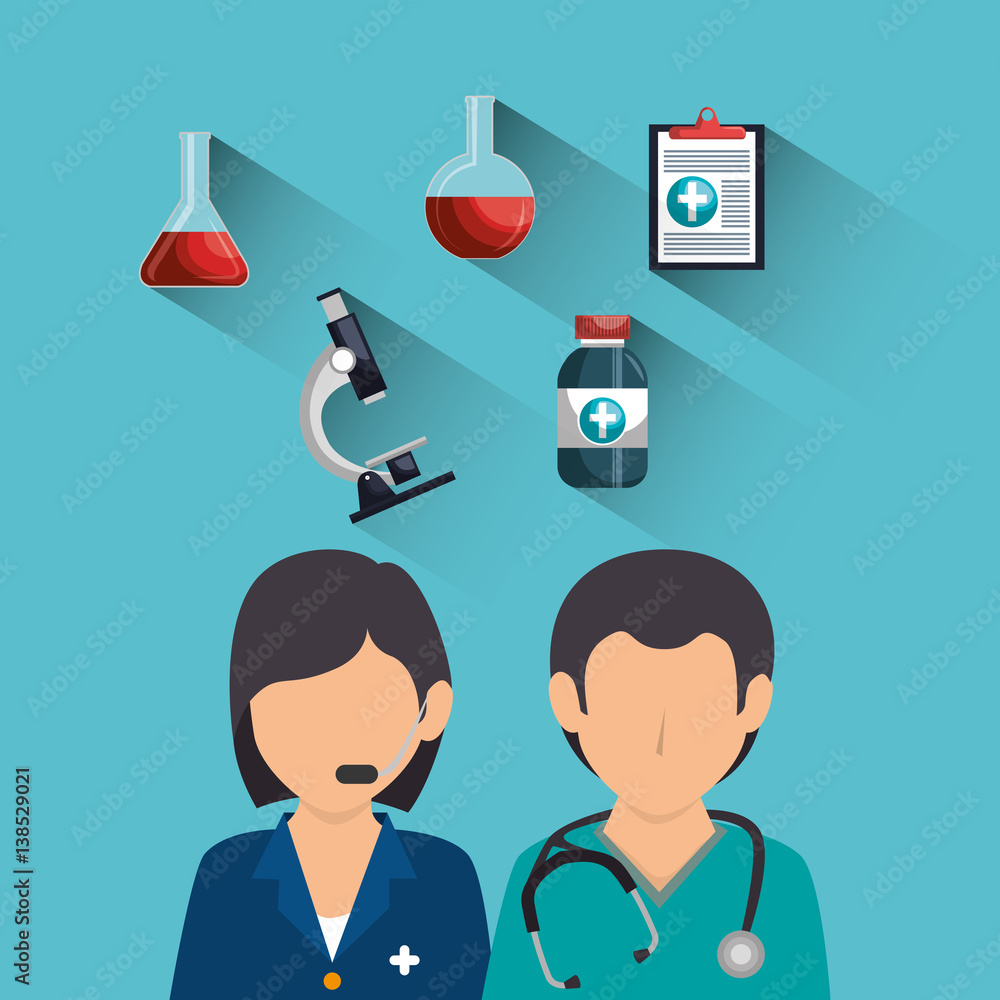 healthcare professional avatar character vector illustration design ...