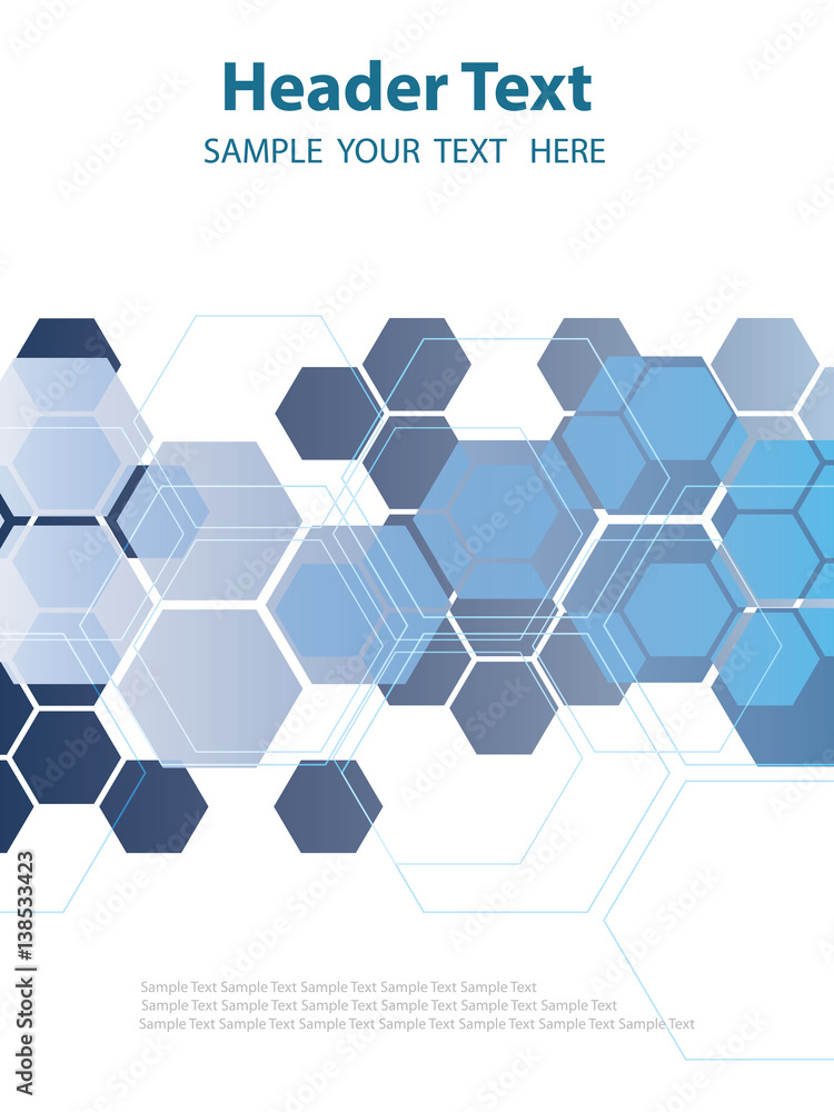 Vector Abstract geometric background. Template brochure design. Blue ...