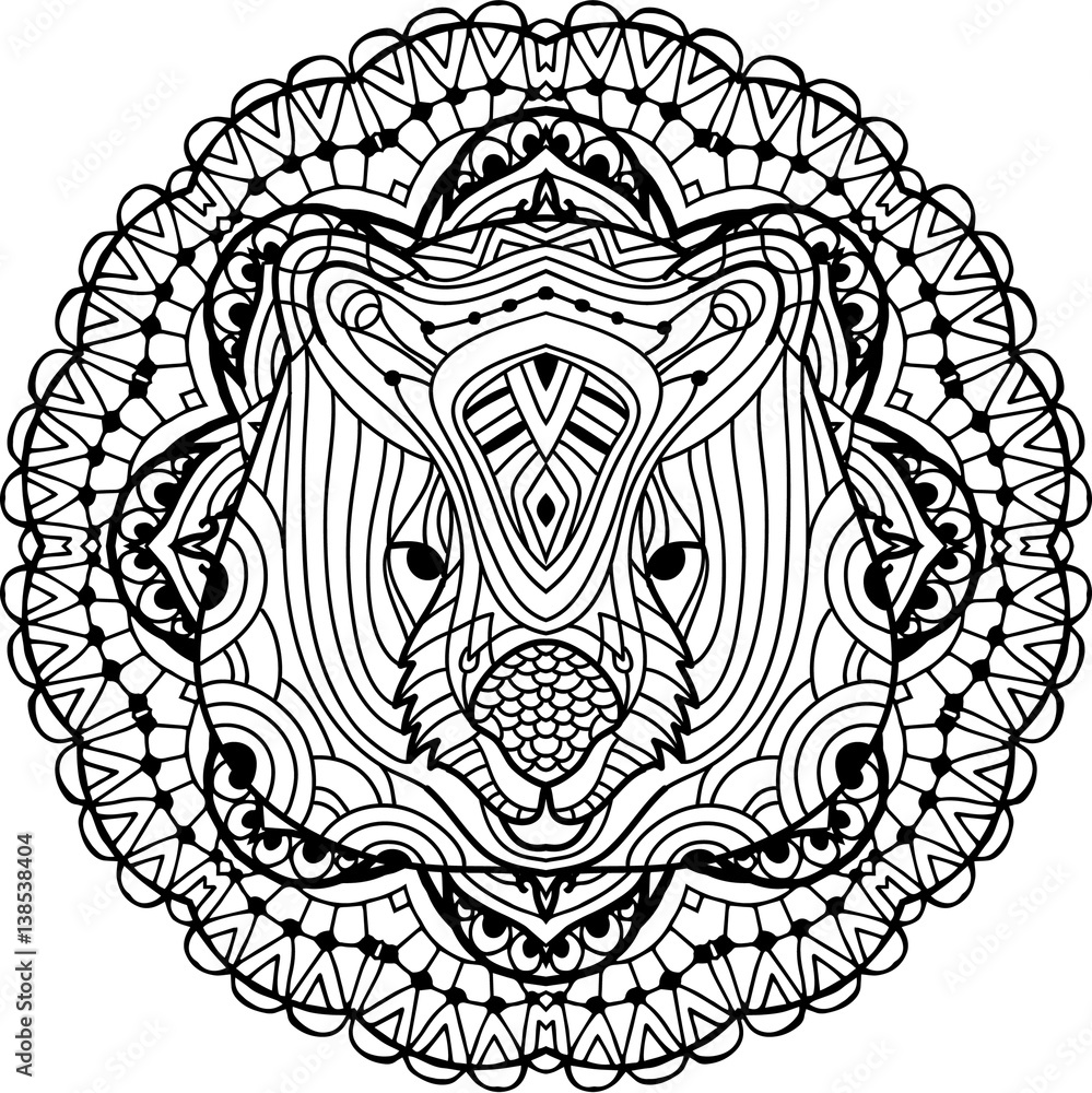 Coloring page for adults. Australian animal. The head of a wombat with ...