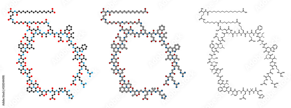 Semaglutide diabetes drug molecule (incretin agonist). Stock Vector ...
