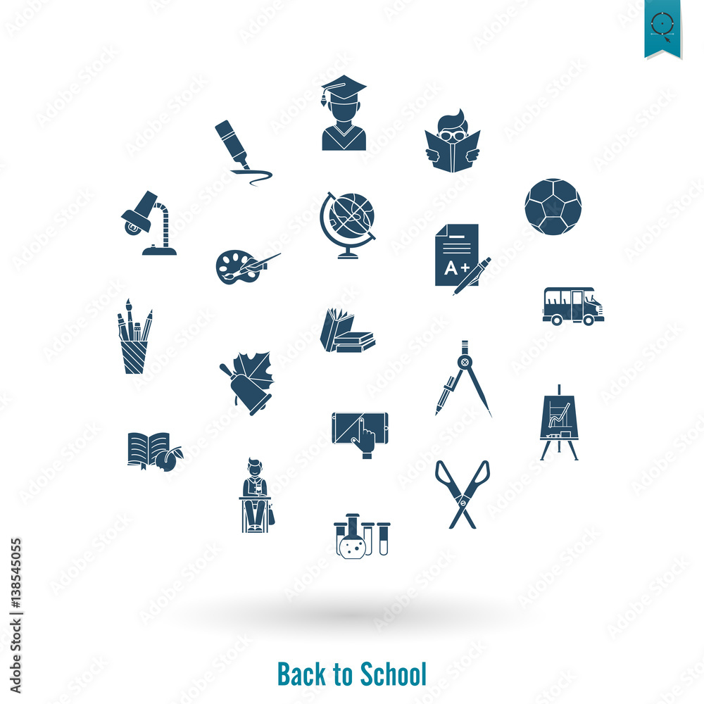 School and Education Icons Stock-Vektorgrafik | Adobe Stock
