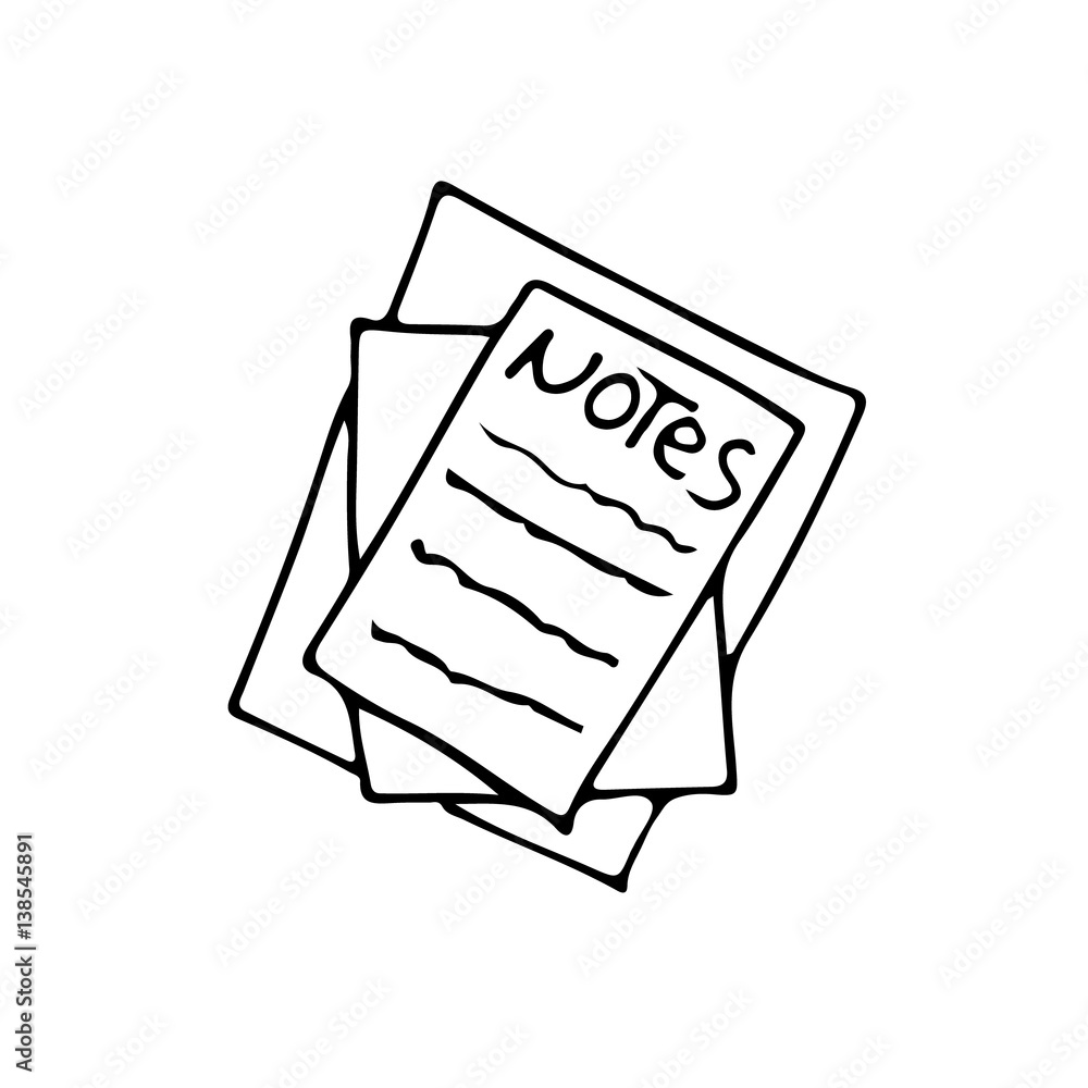 Hand drawn vector paper note Stock Vector | Adobe Stock