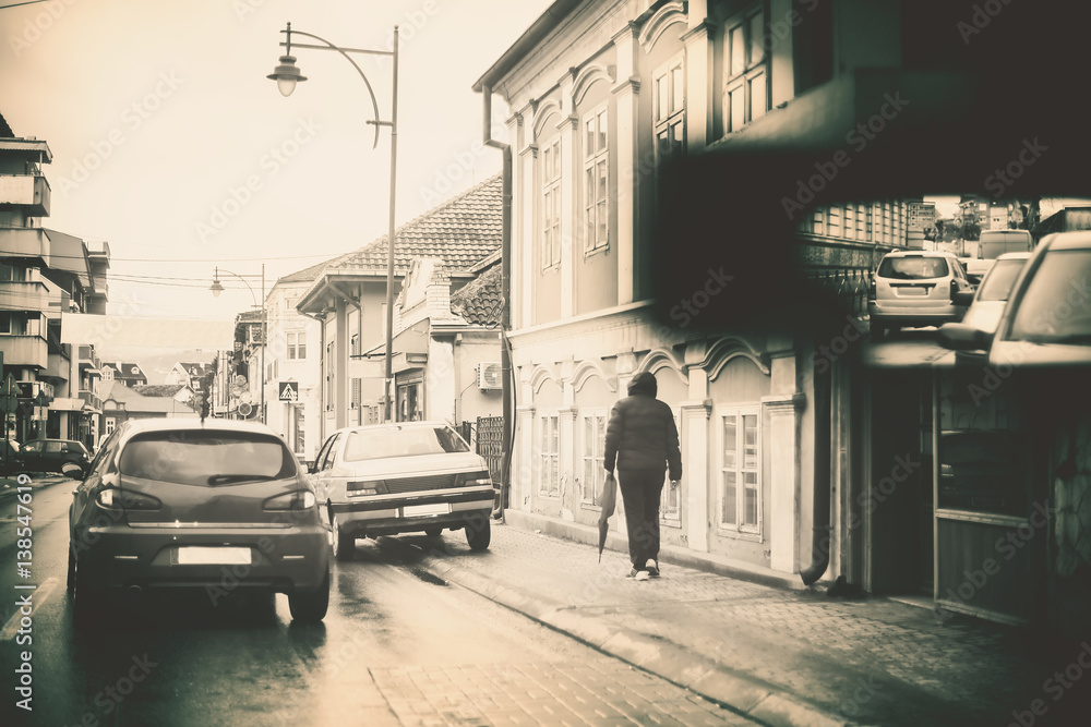 Small Town Traffic Jam Stock Photo | Adobe Stock