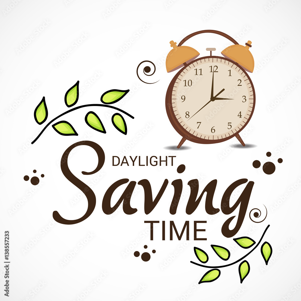 Daylight Savings Time with Clock Concept Stock Illustration | Adobe Stock
