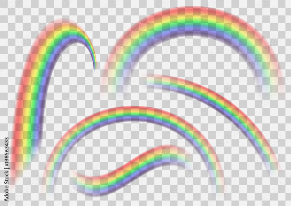 Transparent rainbow set. Rainbow collection isolated on transparent ...
