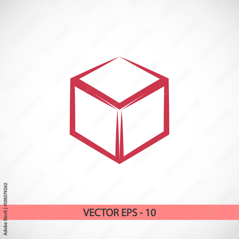 3d cube logo design icon, vector illustration. Flat design style Stock ...