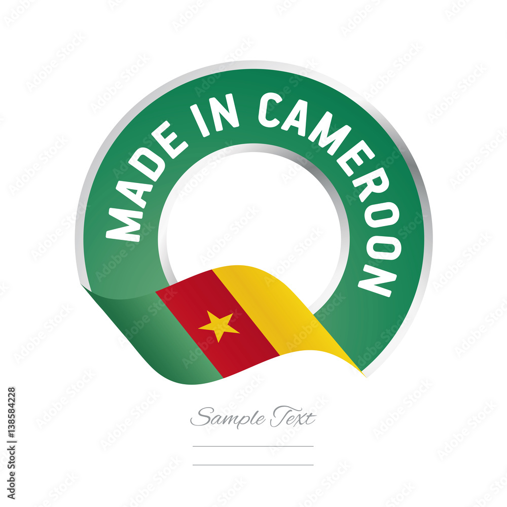 Vetor de Made in Cameroon flag green color label logo icon do Stock ...
