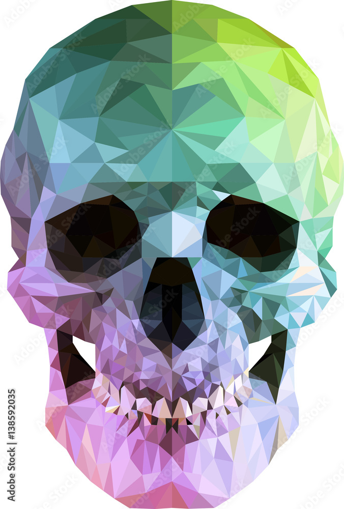 Low poly vector skull in 3d realistic look Stock Vector | Adobe Stock
