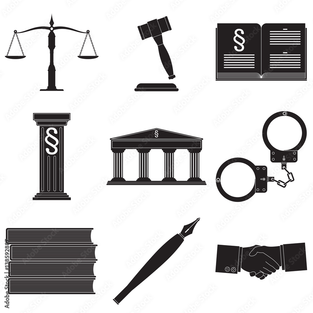 law symbols set Stock Vector | Adobe Stock