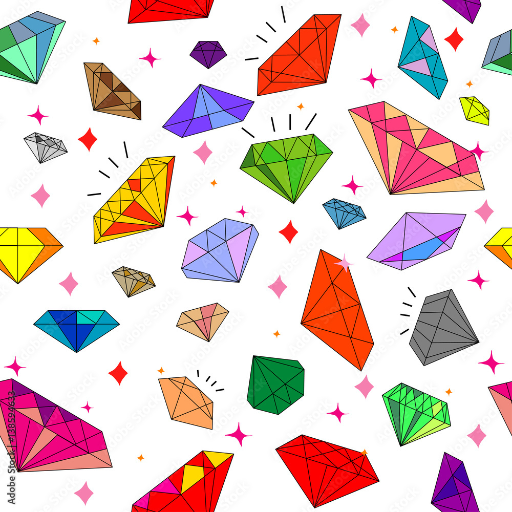 seamless pastel diamond pattern background made of precious stones ...