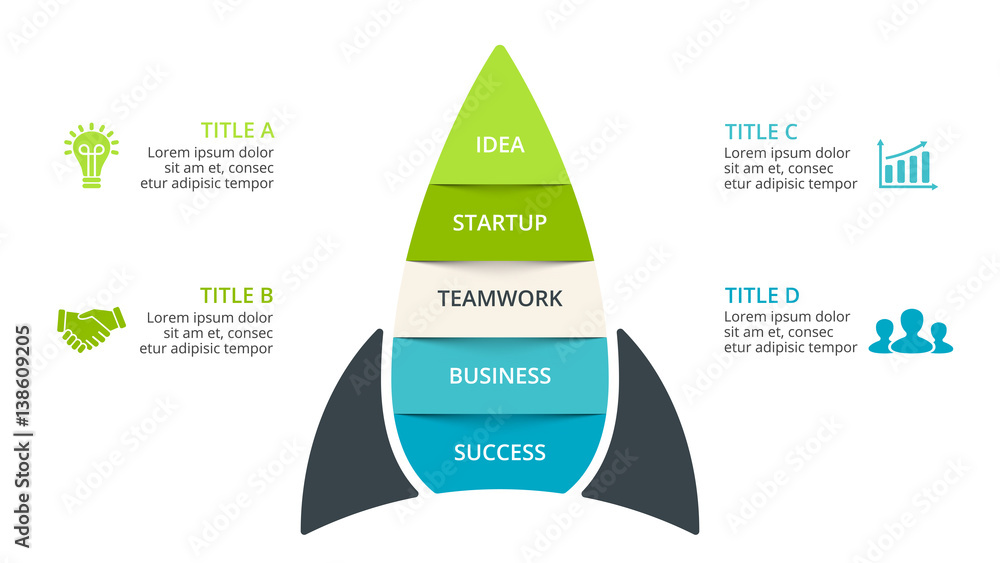 Vector rocket infographic, diagram chart, graph presentation. Business ...
