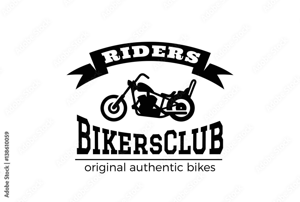 Motor Bike Chopper Logo vector Bikers club Vintage Label Stock Vector ...