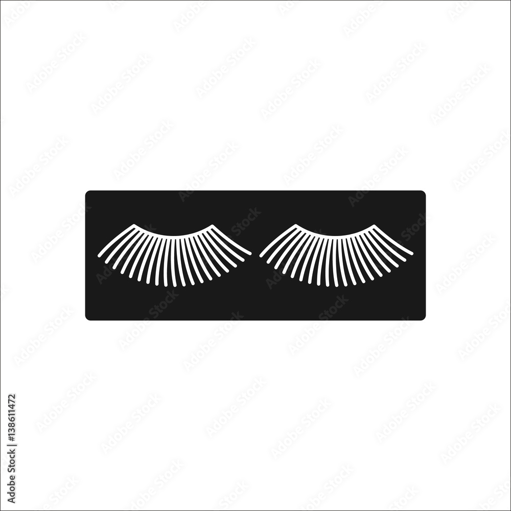 False eyelashes simple silhouette icon on background Stock Vector ...