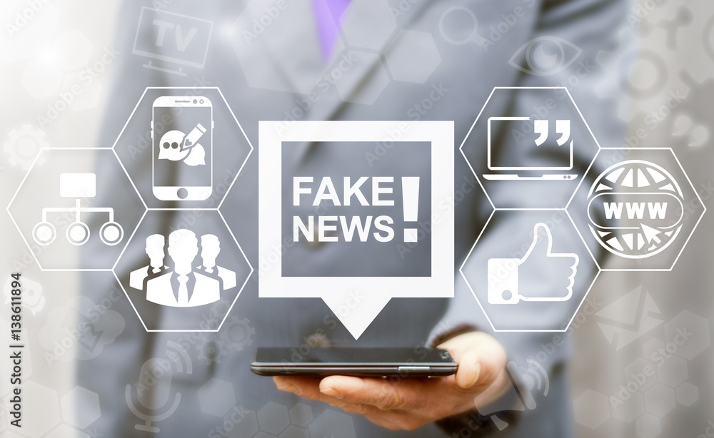Fake news, HOAX political internet social network concept. Fabricated ...