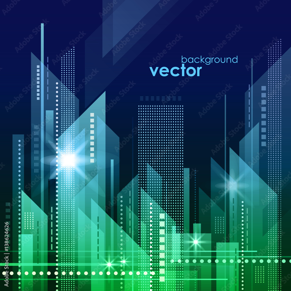 Night City, vector illustration Stock Vector | Adobe Stock