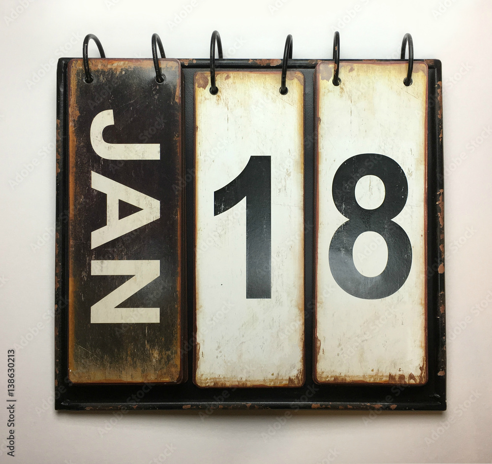 January 18 calendar icon Stock Photo | Adobe Stock