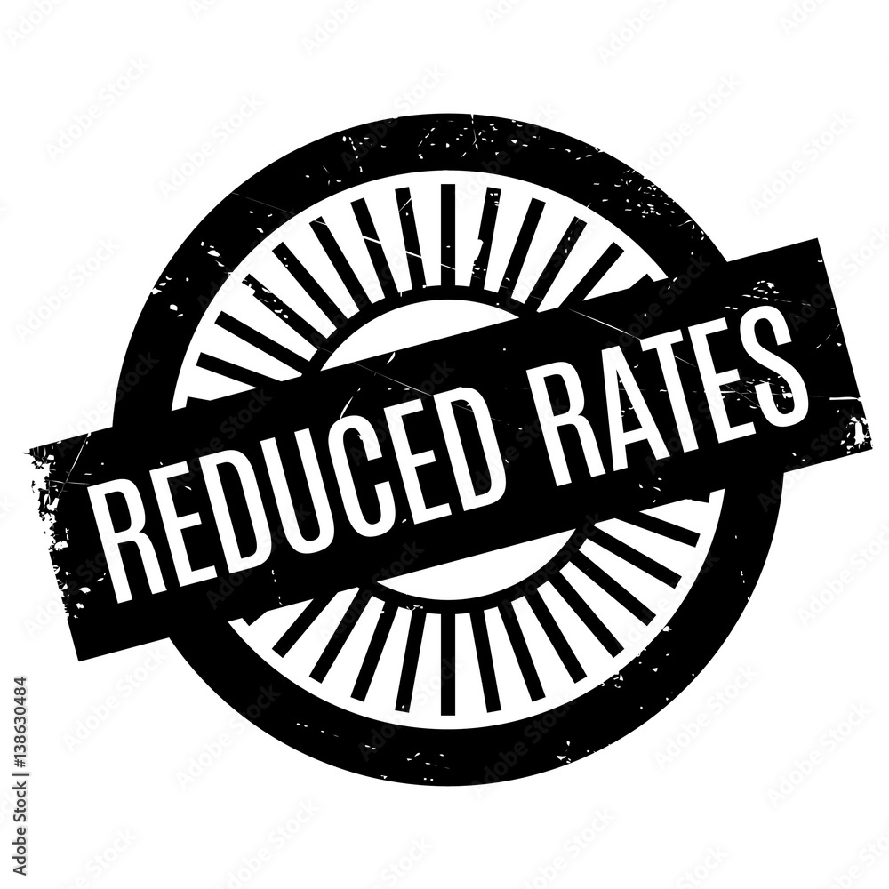 Vetor de Reduced Rates rubber stamp. Grunge design with dust scratches ...