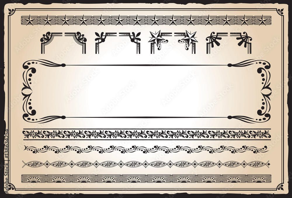 Western Design Elements Stock Vector | Adobe Stock