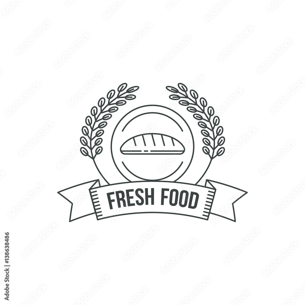 Food logo in line art style Stock Vector | Adobe Stock