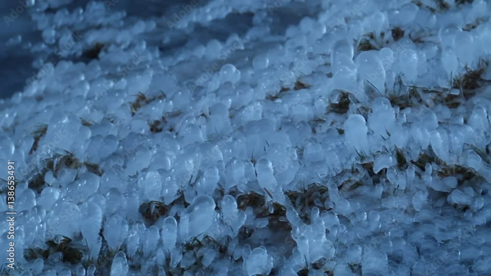Iceland icicles water drops frozen ice and spray close up Stock Video ...