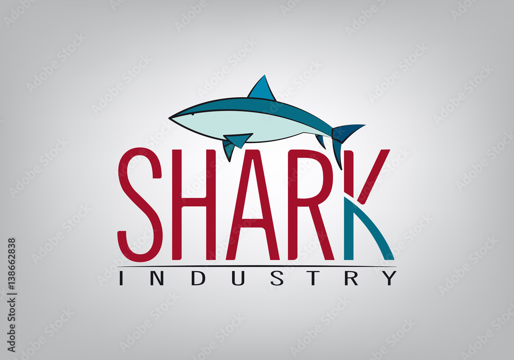 logo squalo stilizzato con testo Stock Vector | Adobe Stock