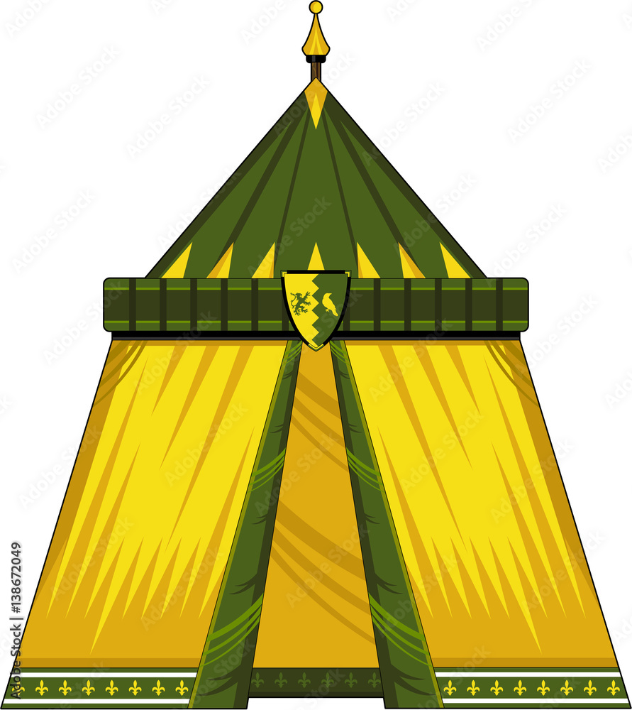 Cartoon Medieval Knights Marquee Tent Stock Vector | Adobe Stock