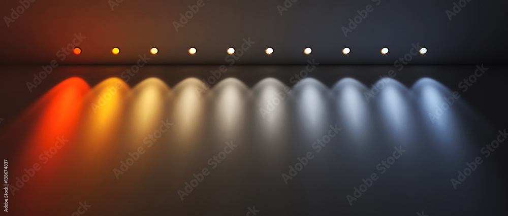 3d image which displays the color temperature difference of various ...