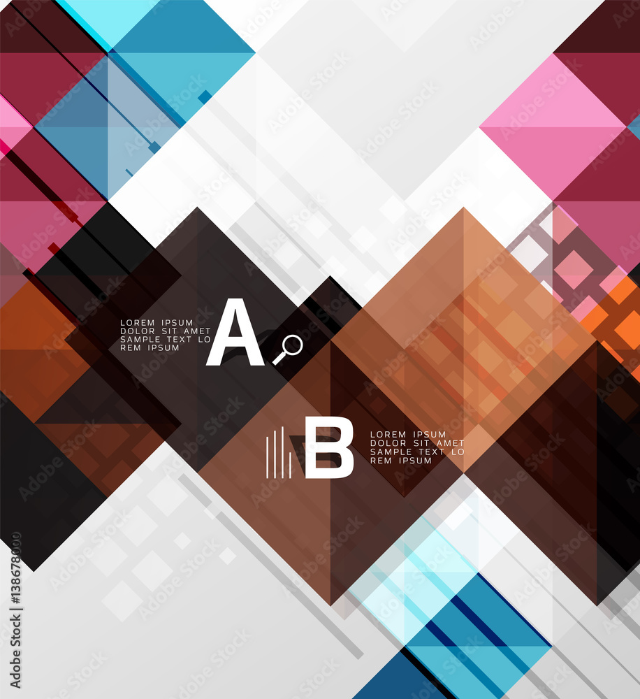 Square elements with infographics and options Stock Vector | Adobe Stock