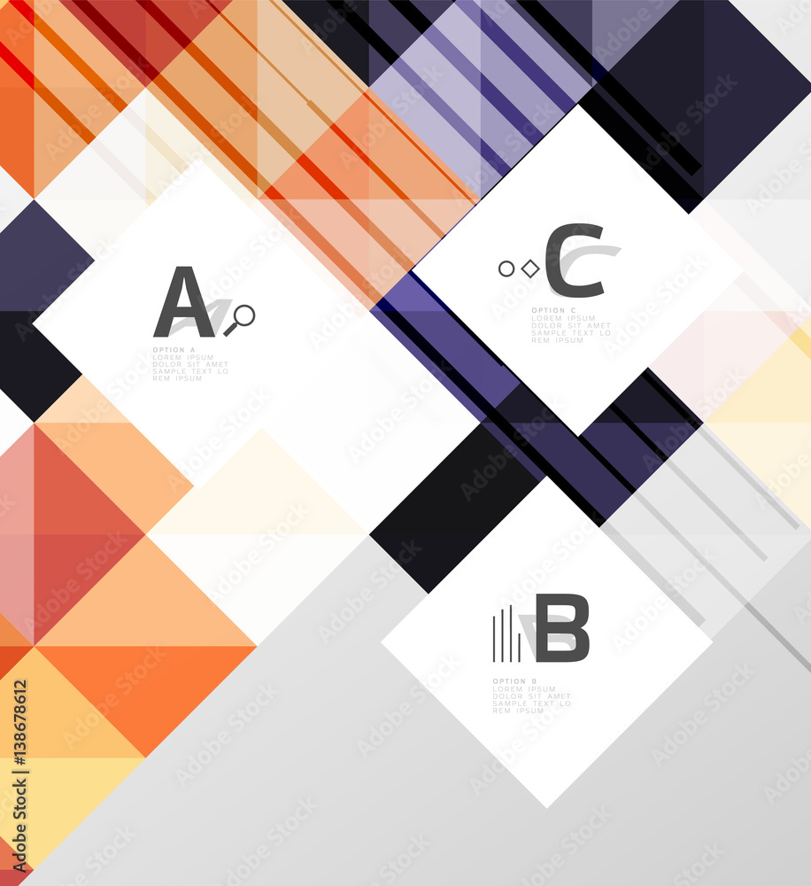 Square elements with infographics and options Stock Vector | Adobe Stock