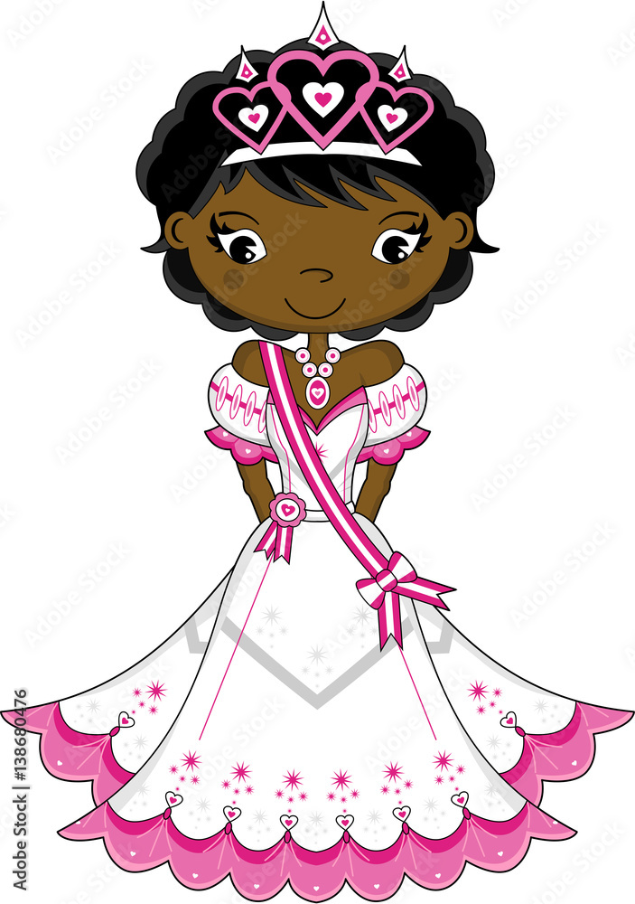 Cute Cartoon Royal Fairytale Princess Stock Vector | Adobe Stock