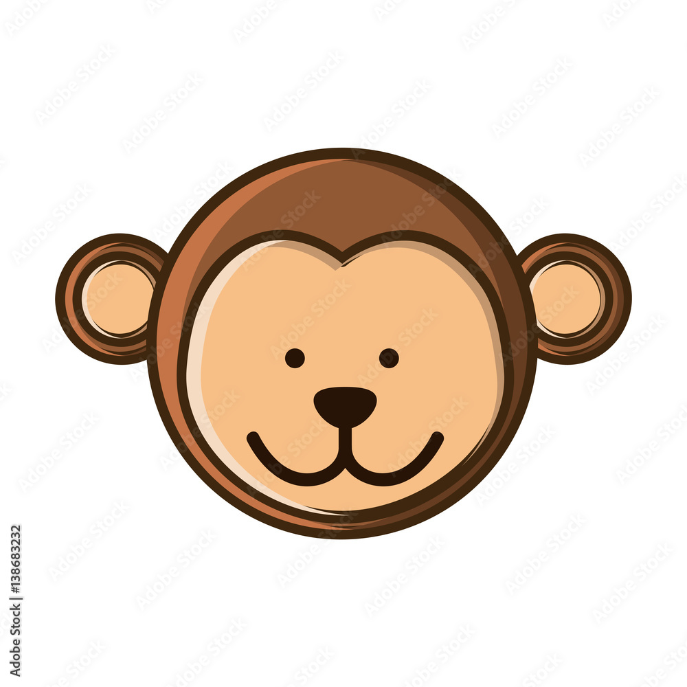 Cute Monkey Cartoon Face
