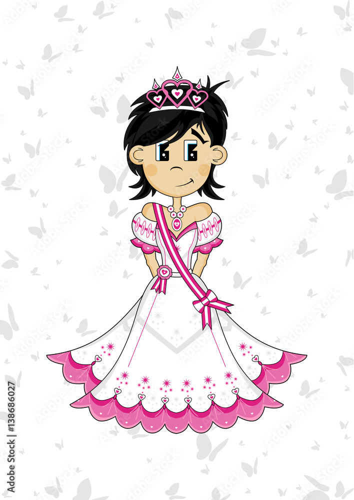 Cute Cartoon Royal Fairytale Princess Stock Vector | Adobe Stock