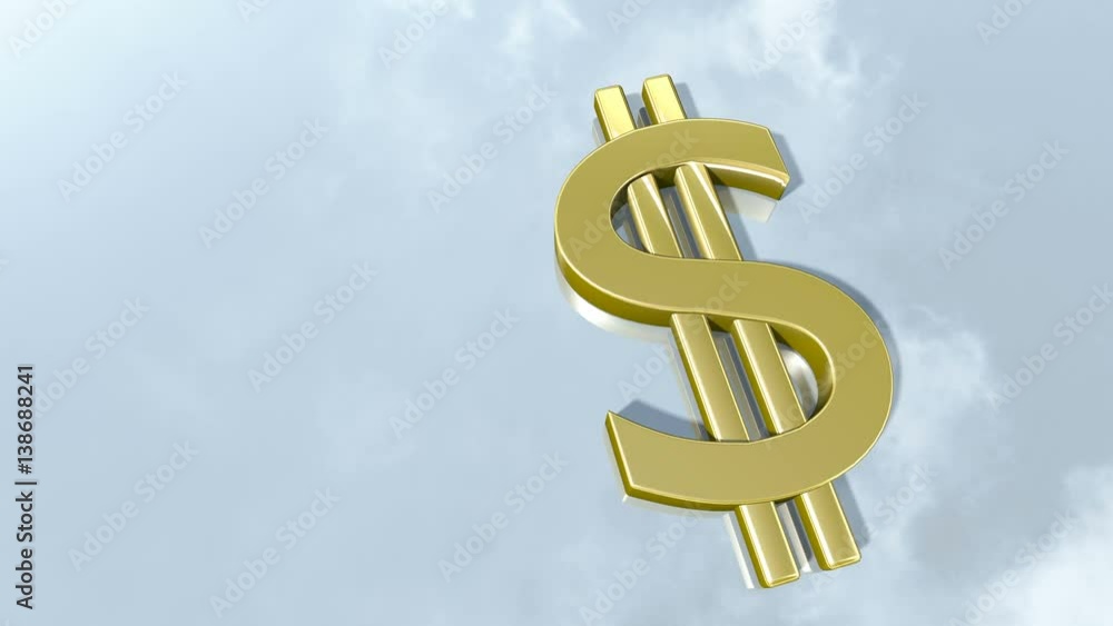 Shiny dollar money sign. 3d rendering 4K Stock Video | Adobe Stock